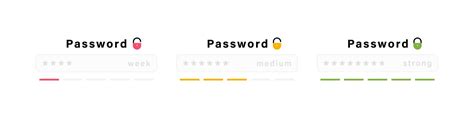 Premium Vector Password Reliability Indicator Password Weak Medium And Strong