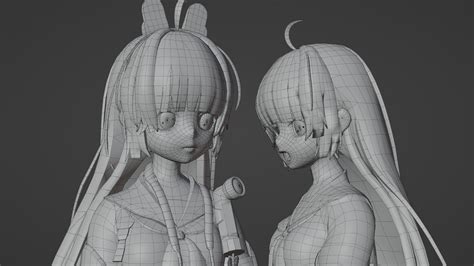 3d Model Anime Girl 3d Model Rigged Vr Ar Low Poly Cgtrader