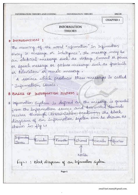 SOLUTION Information Theory And Coding Notes Part 1 Studypool