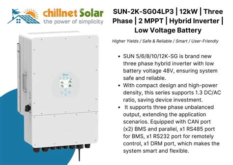 Deye 12kw Three Phase Hybrid Inverter Chillnet