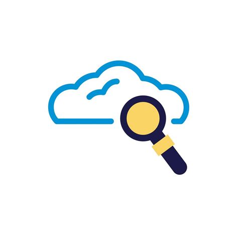 Cloud Computing With Magnifying Glass Lineal Color Style 2661015 Vector Art At Vecteezy