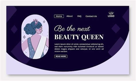 Free Vector Flat Pageant Contest Landing Page Template