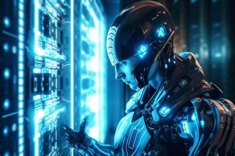 Premium Ai Image Robot Electronic Access Authentication System Tech