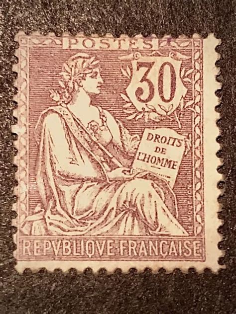 TIMBRE FRANCE NEUF n 128 Mouchon Retouché Infime Trace De Charnière