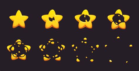Golden Star Explosion Game Sprite Animation 54668999 Vector Art At Vecteezy