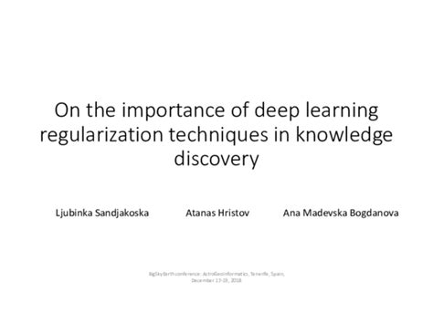 Pdf On The Importance Of Deep Learning Regularization Techniques In