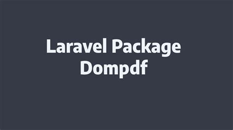 Laravel PDF DOMPDF Package Step By Step Guide YouTube