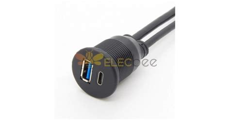 USB3 0 And 3 1 C Female Dual Port Socket Panel Mount Car Audio USB Cable 1M