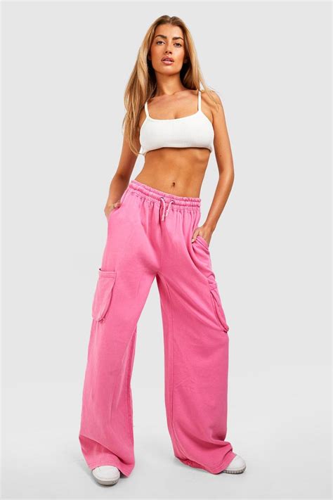 Washed Straight Leg Cargo Jogger Boohoo