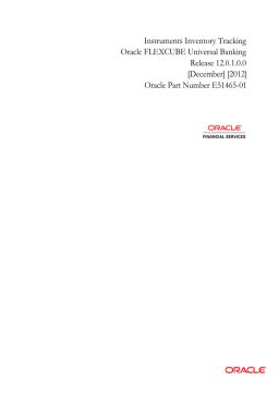 Oracle Oracle FLEXCUBE Universal Banking User Manual User Guide