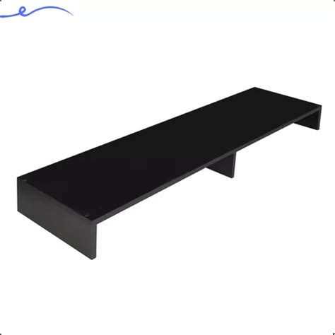 Suporte Para Monitor E Telas Escritório Mdf Preto x x Parcelamento sem juros