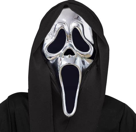 Ghost Face Chrome Scream Mask Halloween Fancy Dress Costume Accessory Amazon Ca Clothing
