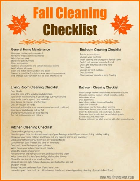 Get Ready For The Holidays With A Free Autumn Cleaning Schedule
