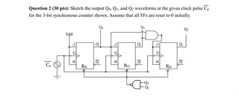 Solved Question 2 30 Pts Sketch The Output Qo Q1 And Q2