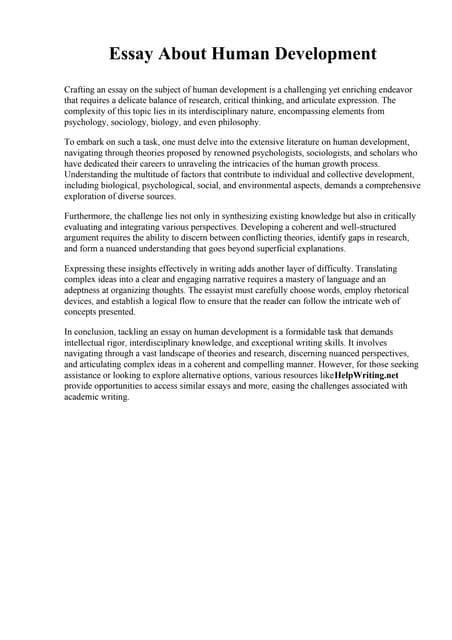 Human Development Theories Essay Pdf