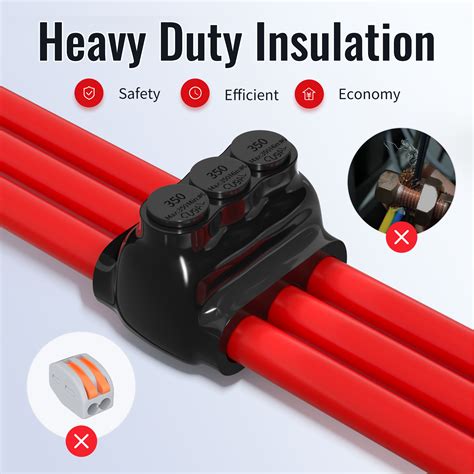 350 Mcm 6 Awg 3 Port Dual Sided Entry Pre Insulated Multi Tap Connector