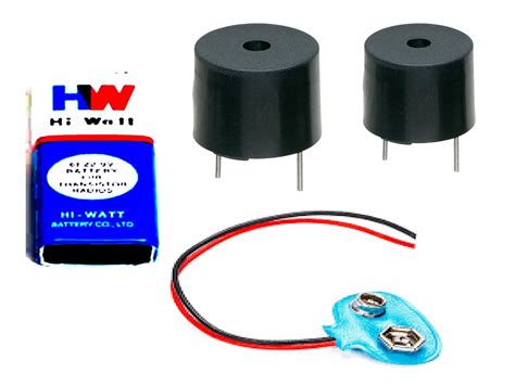 Generic Cte049 Diy 5v Buzzer With Hi Wi 9v Battery And Connector Combo Of 4 Multi Color Amazon