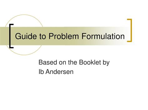 PPT Guide To Problem Formulation PowerPoint Presentation Free Download ID