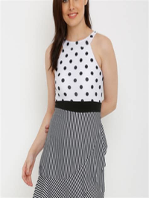 Buy Heart 2 Heart Women White And Black Printed Swimwear Sw 13019