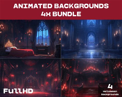 4 Animated Backgrounds Vampire Castle Background Vampire Etsy