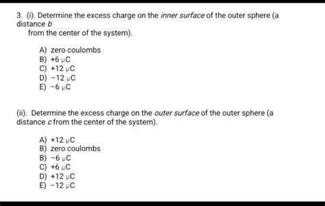 I Determine The Excess Charge On The Inner Chegg Com