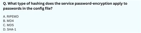 What Type Of Hashing Does The Service Password Encryption Apply To Passwords In The Config File