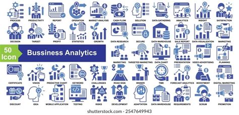Data Analytics Icon Collection Setdata Analytics Stock Vector Royalty