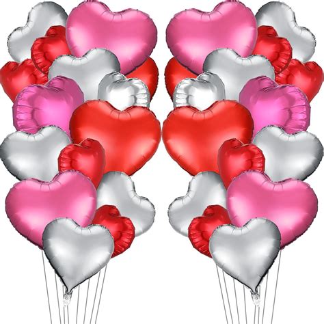 Lunmon 300 Pcs Valentine‘s Day Heart Balloon 5 10 18 In