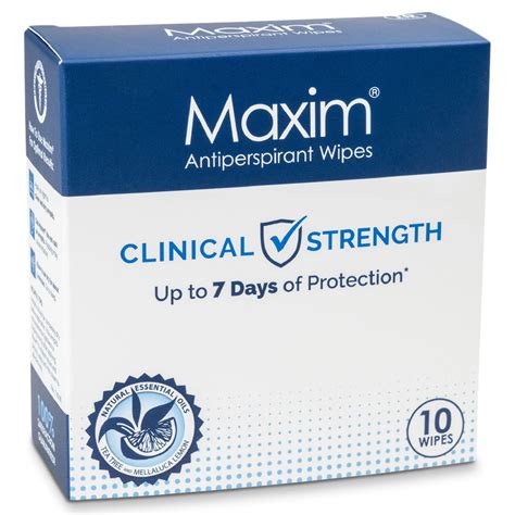 Maxim Antiperspirant Wipes And Deodorant Towelettes For Men And Women