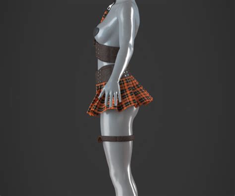 Artstation Sex Shop Suit With Skirt And Tie Game Assets
