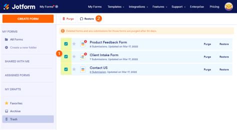 How To Restore Deleted Forms