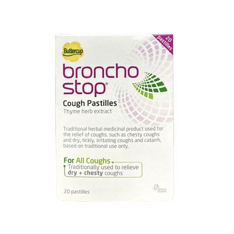 Buttercup Broncho Stop Cough Pastilles Pack Of 20 Buttercup Rightdose
