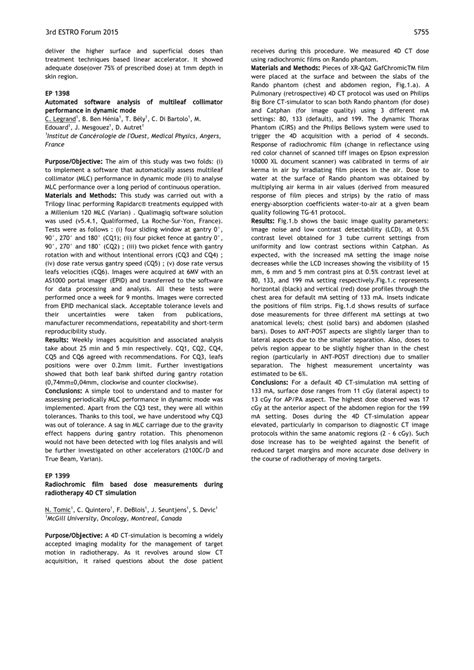 Pdf Ep 1398 Automated Software Analysis Of Multileaf Collimator Performance In Dynamic Mode