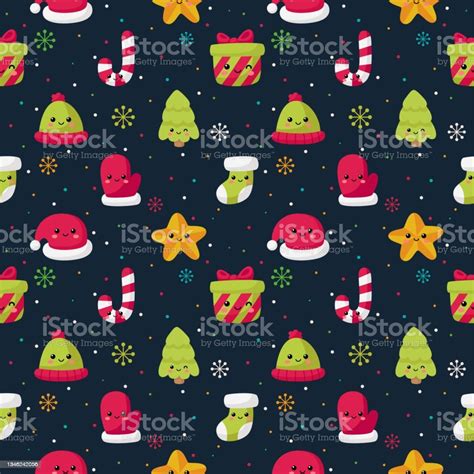 파란색 배경에 귀여운 크리스마스와 원활한 패턴 벡터 일러스트레이션 귀여운에 대한 스톡 벡터 아트 및 기타 이미지 귀여운 디자인 크리스마스 Istock