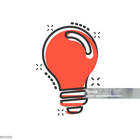 Icône Dampoule Dans Le Style Comique Pictogramme Illustration Dampoule