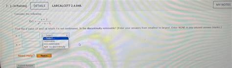 Solved 7 4 Points Details Consider The Following X X
