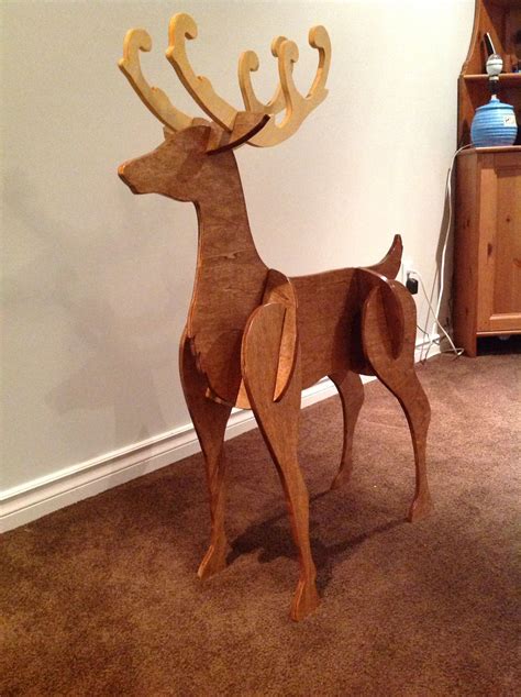 Wooden Reindeer 3 Feet High Christmas Yard Art Christmas Wood