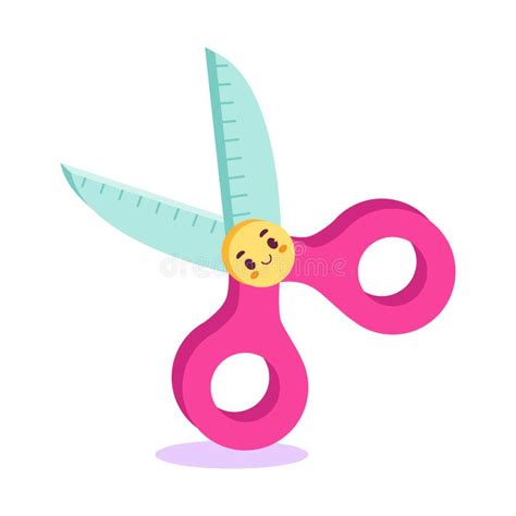 Vector Cartoon Cute Scissors School Kawaii Illustration Stock Vector Illustration Of Icon
