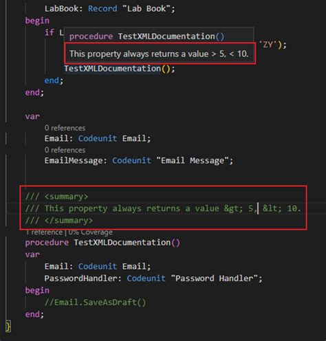 Dynamics 365 Business Central Documentation Comments For Objects And A Member Such As A Field
