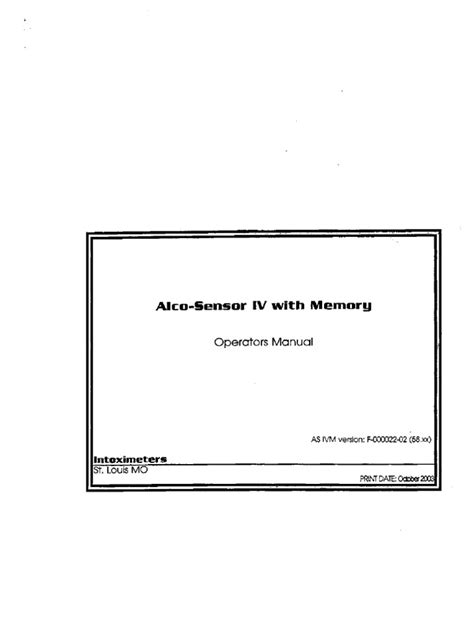 Alco Sensor Iv Black Dot Pdf