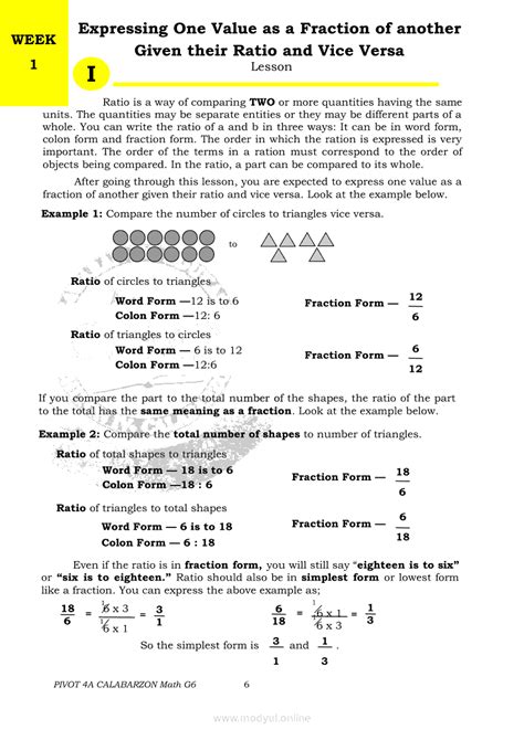 Math 6 Second Quarter Module Pivot Grade 6 Modules