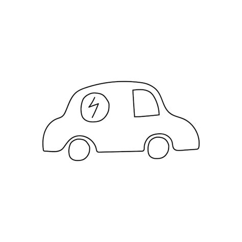 Voiture écologique De Vecteur Dessiné à La Main Vecteur Premium