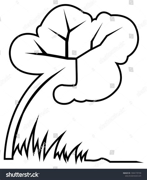 Tree Grass Outline Symbol Single Line Stock Vector Royalty Free 1094179730 Shutterstock