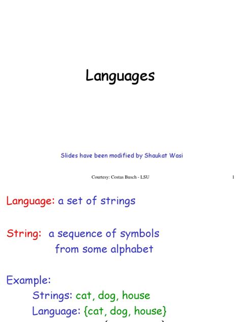 languages slides have been modified by shaukat wasi pdf formalism