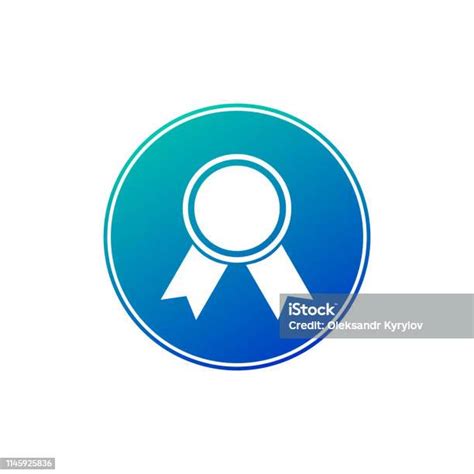 파란색 그라데이션 원의 어워드 아이콘입니다 벡터 일러스트 레이 션에 고립 된 흰색 배경 0명에 대한 스톡 벡터 아트 및 기타 이미지 0명 경쟁 고급 Istock