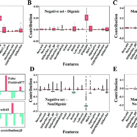 The Boxplot Of Feature Contribution In The Positive And Negative Set