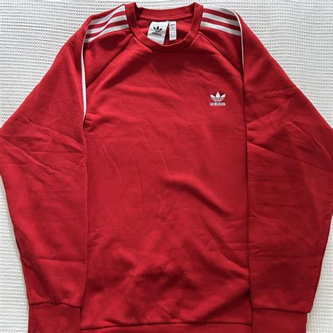 Brand New Red Adidas Jumper L Depop
