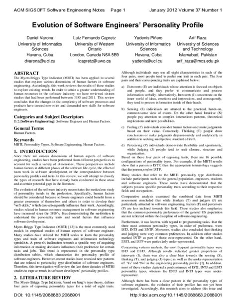 Pdf Evolution Of Software Engineers Personality Profile