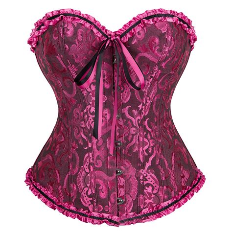 Lovskoo Womens Plus Size Renaissance Corset Lace Up Boned Overbust Gothic Shapewear Waist
