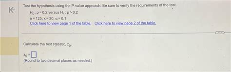 solved test the hypothesis using the p value approach be
